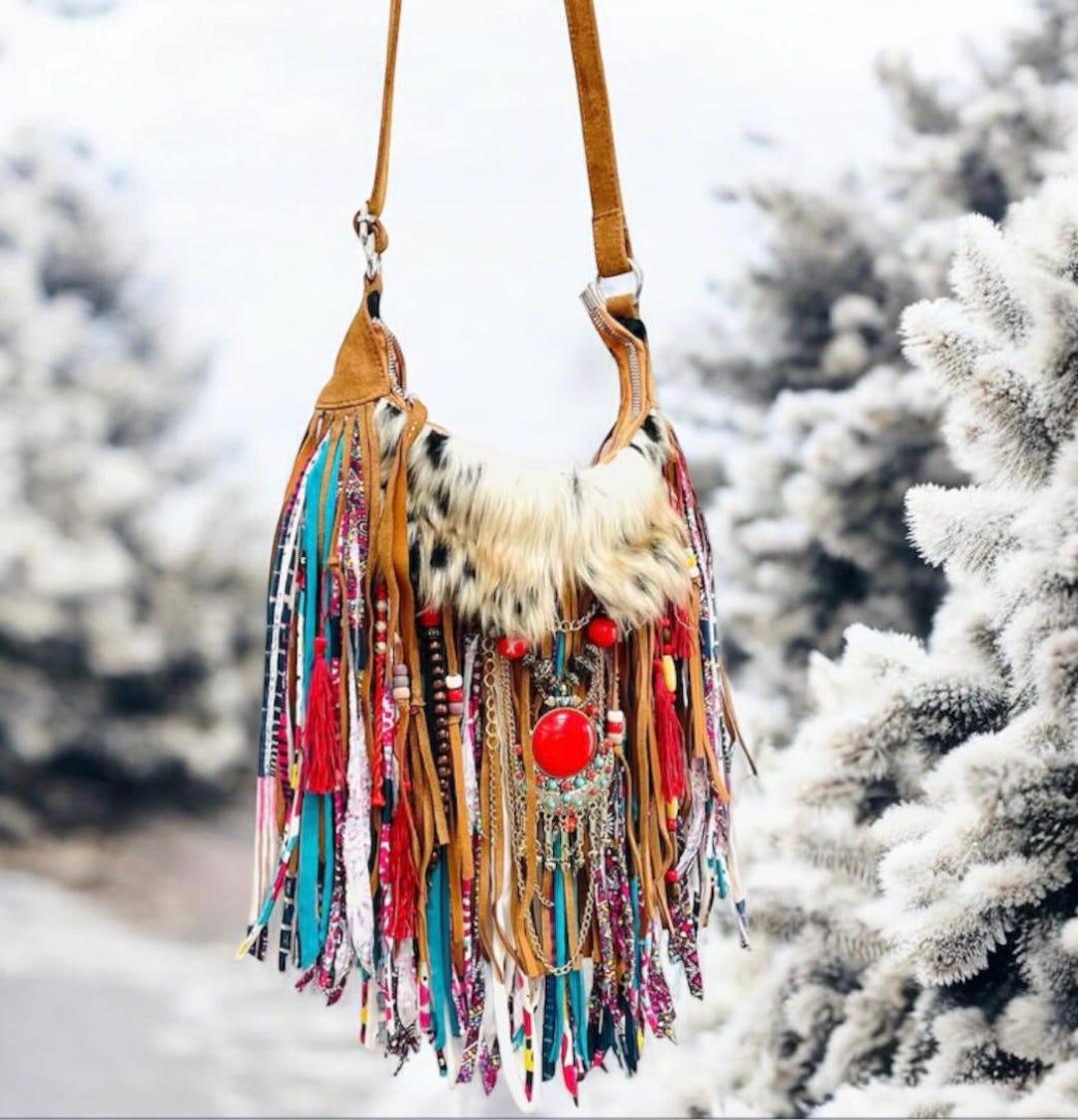 Bohemian Fringe Purse, Boho Crossbody Shoulder Bag, Fringe Purse ...