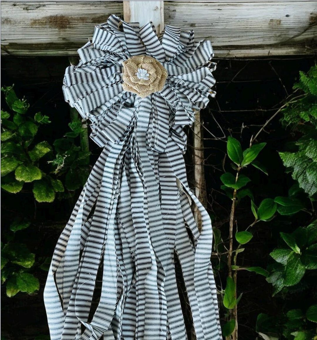 Rustic Wedding Bow, Country Cottage Bow, Shabby Wedding Decor, Wreath ...