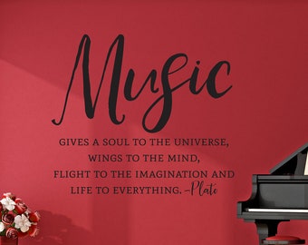 Music Gives a Soul to the Universe Wall Decal Removable Vinyl - Etsy