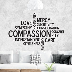 Vinyl Wall Art Decal | Compassion Word Cluster | Church Sign Sermon ...