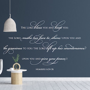 Vinyl Wall Art Decal | Numbers 6:24-26 | "the Lord Bless You and Keep ...
