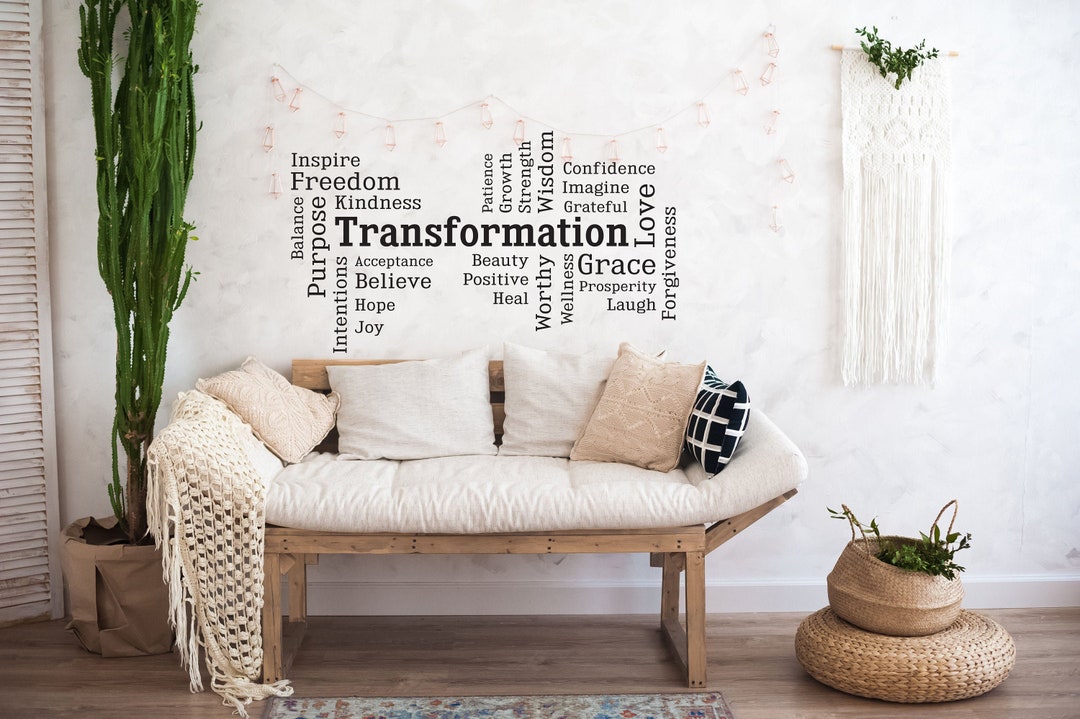 Vinyl Wall Art Decal | Transformation Word Cloud | Word Cluster Work ...