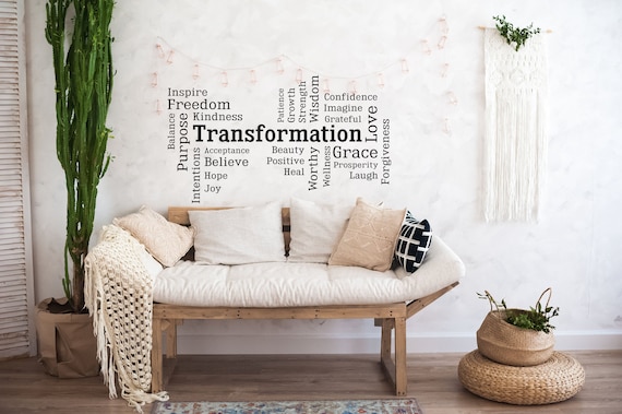 Vinyl Wall Art Decal Transformation Word Cloud Word | Etsy