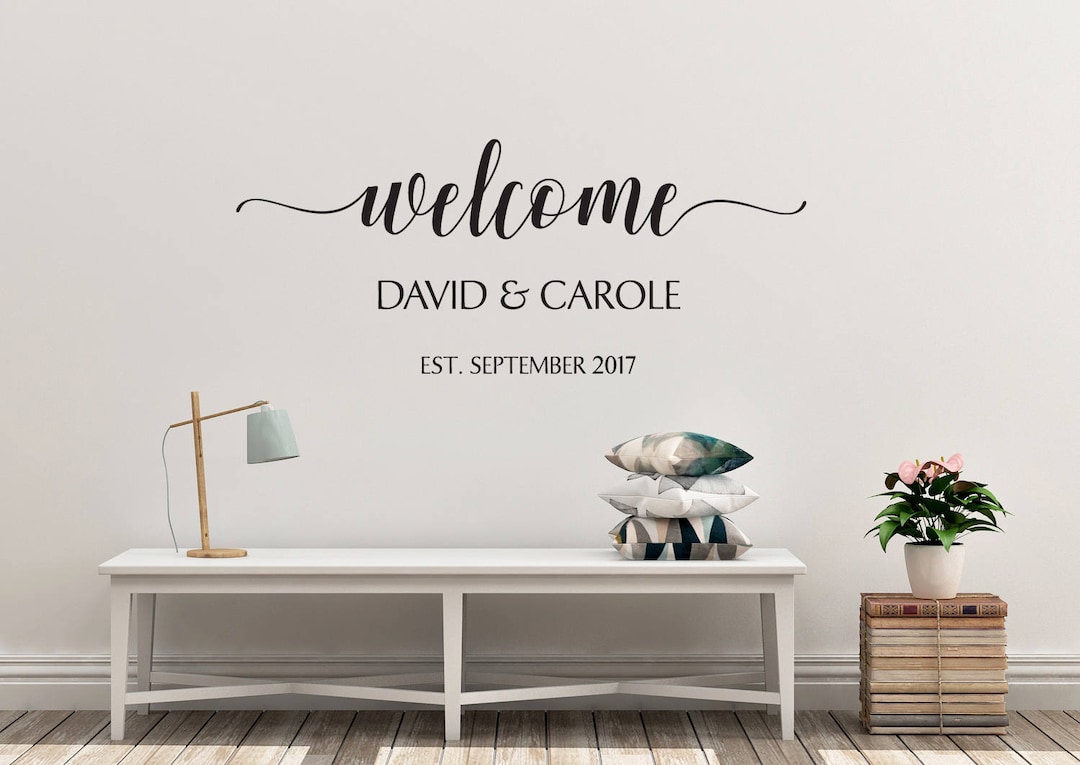 Custom Welcome Sign Decal | Names & Date of Establishment - Etsy