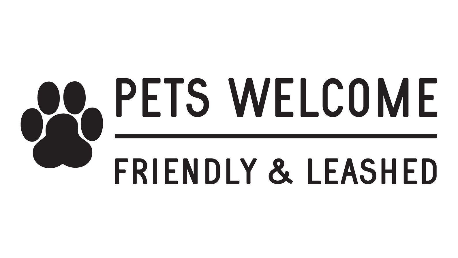 Vinyl Decal | "pets Welcome Friendly & Leashed" | Door Sign Business ...