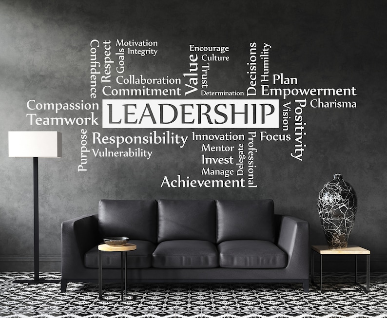 Leadership Vinyl Wall Art Decal Workplace Word Cluster Cloud | Etsy