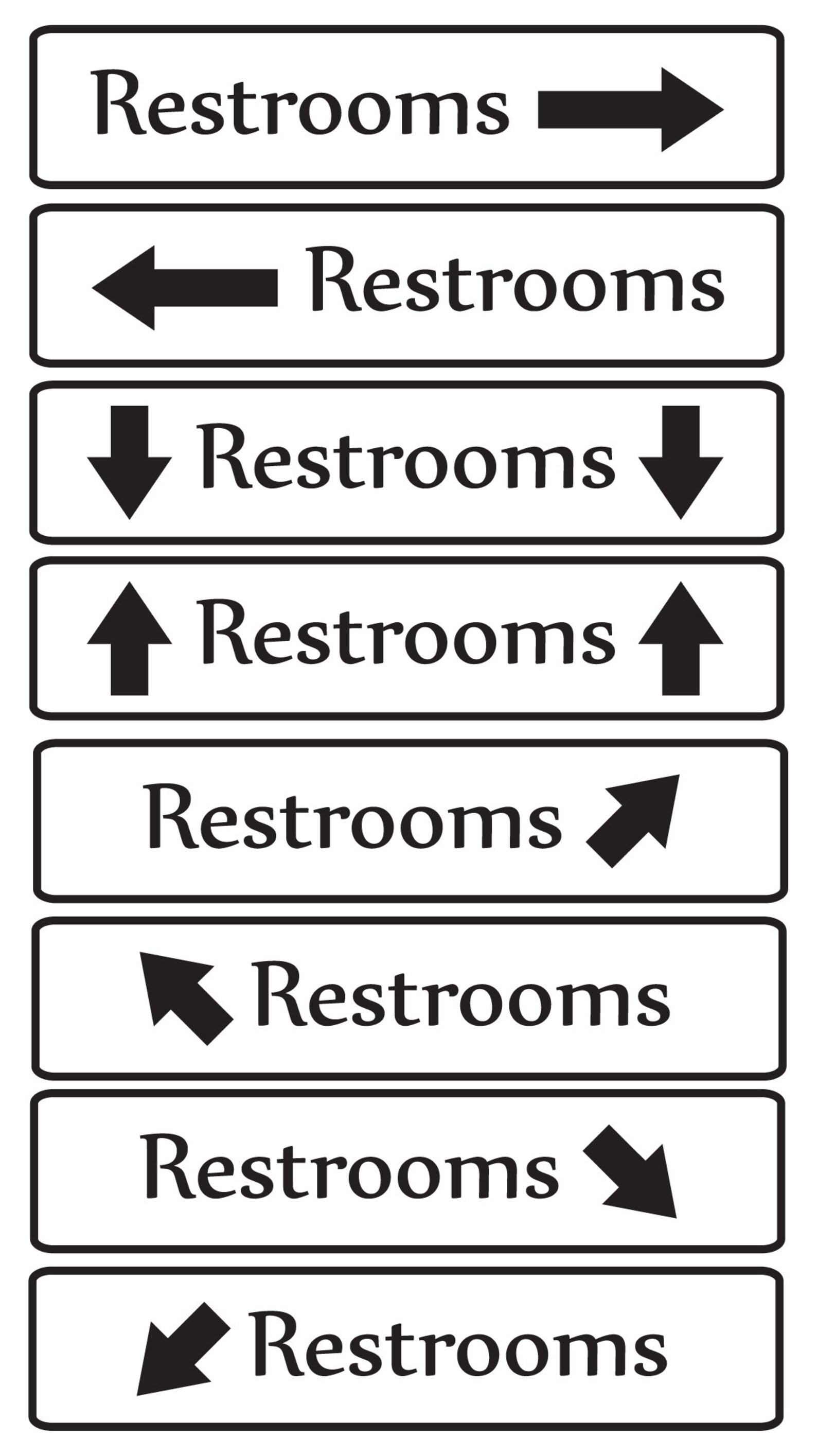 Vinyl Sign Decal | "restrooms" | Church Business Store Company ...