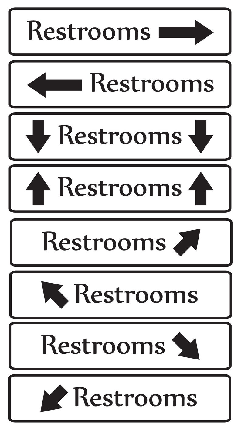 Vinyl Sign Decal restrooms Church Business | Etsy