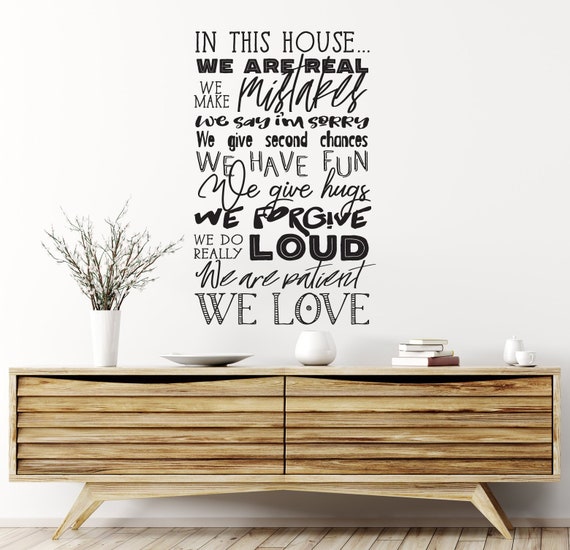 Vinyl Wall Art Decal House Rules in This House We | Etsy