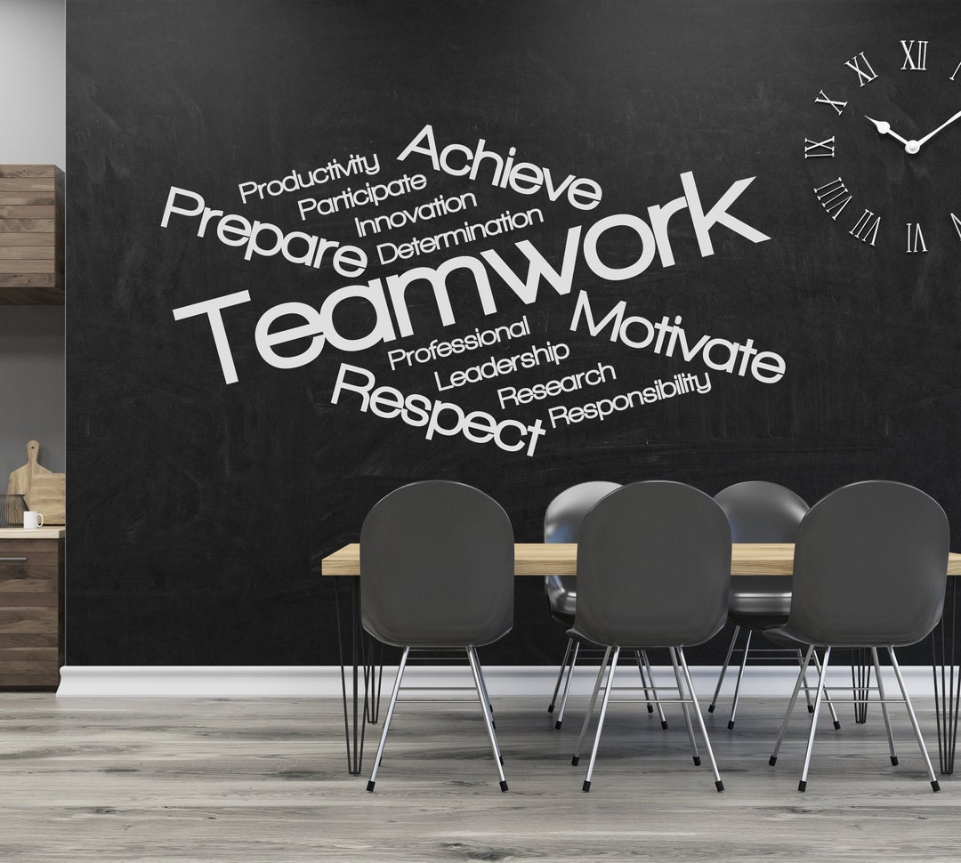 Vinyl Wall Art Decal| Teamwork |workplace Word Cluster Cloud Business ...