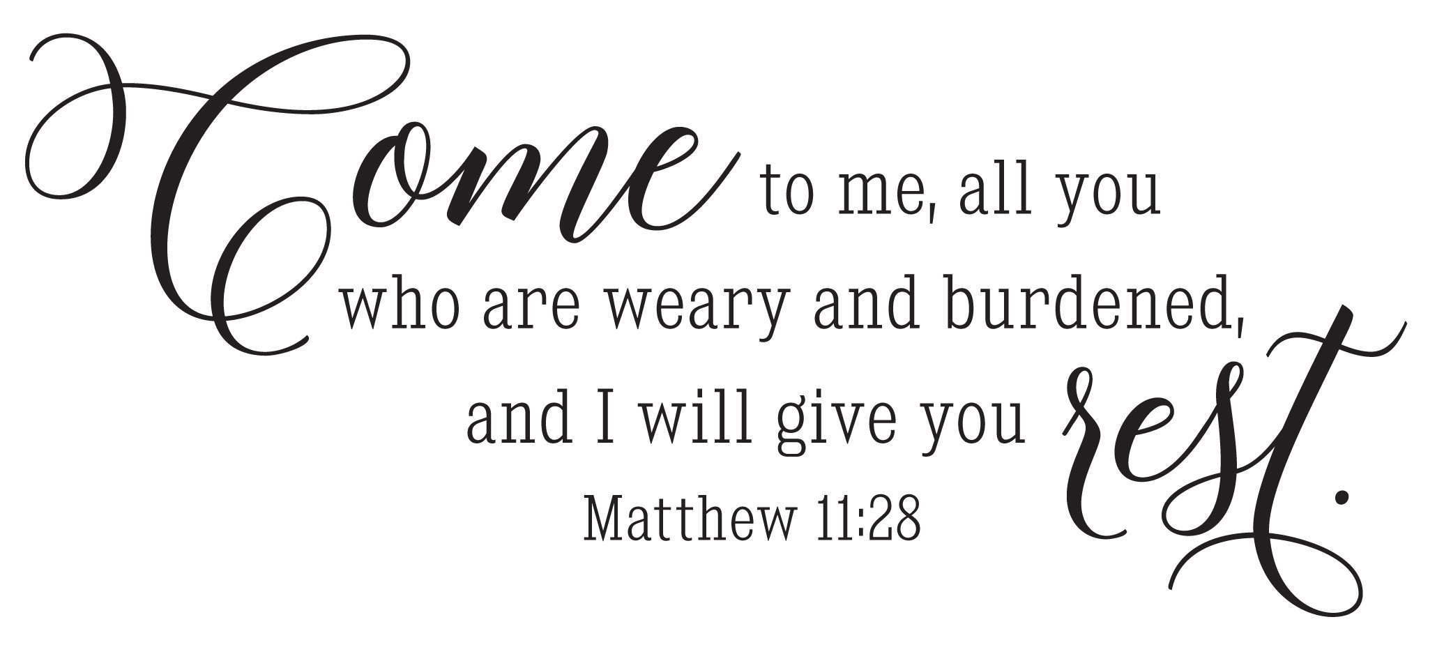 Vinyl Wall Art Decal Matthew 11:28 Come to me all | Etsy