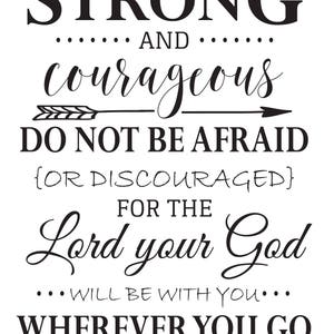 Vinyl Wall Art Decal | Joshua 1:9 | "be Strong and Courageous, Do Not ...
