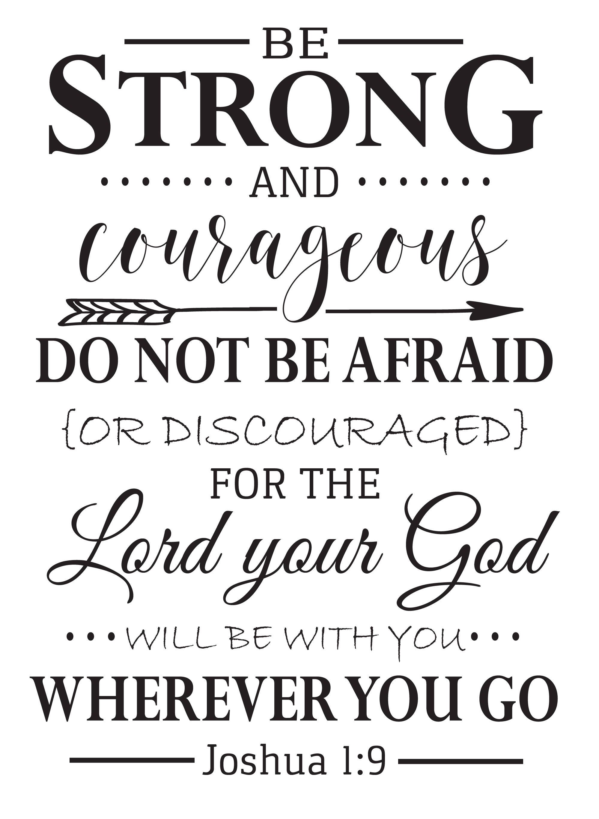 Vinyl Wall Art Decal Joshua 1:9 be Strong and - Etsy Canada