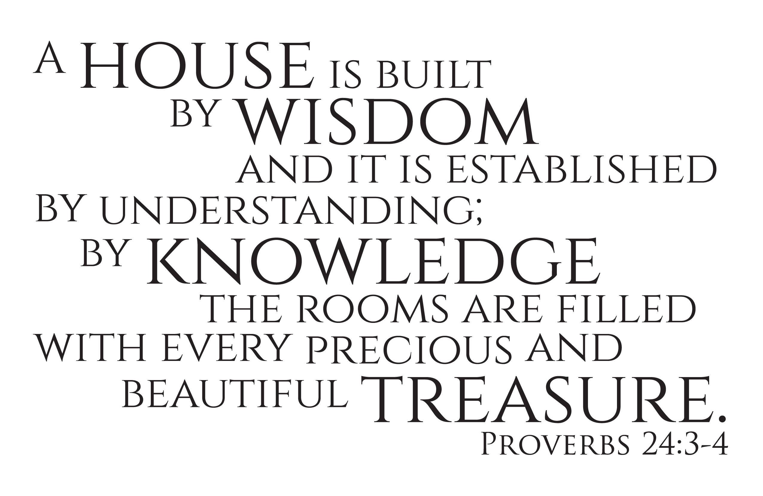 Vinilo pared arte calcomanía / Proverbios 24:3-4 / Una | Etsy