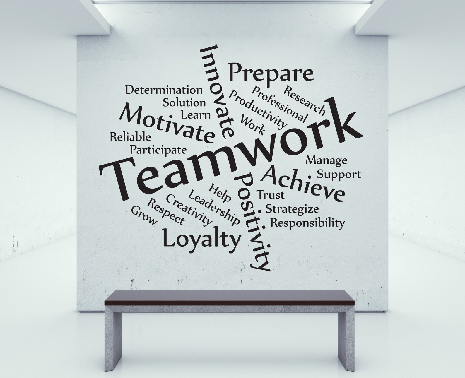 Vinyl Wall Art Decal Teamwork workplace Word Cluster Cloud | Etsy