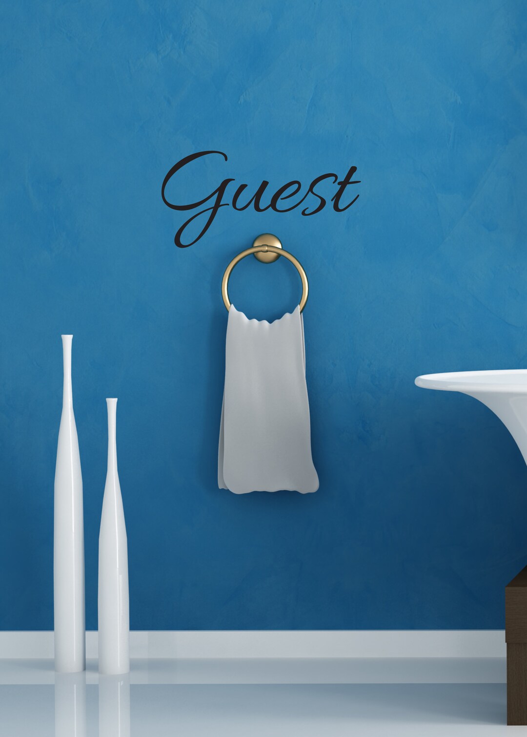 Vinyl Wall Sign Decal | "guest" | Guest Room Sign ~ Door Sign ~ Towel ...