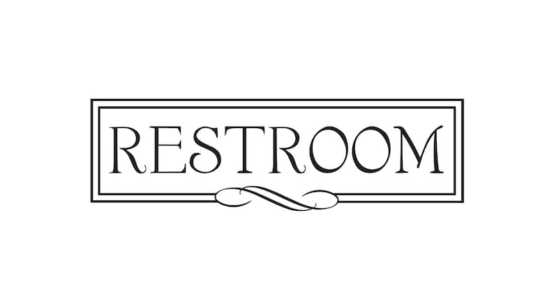 Vinyl Sign Decal | "restroom" | Restroom Sign ~ Bathroom Sign - Etsy