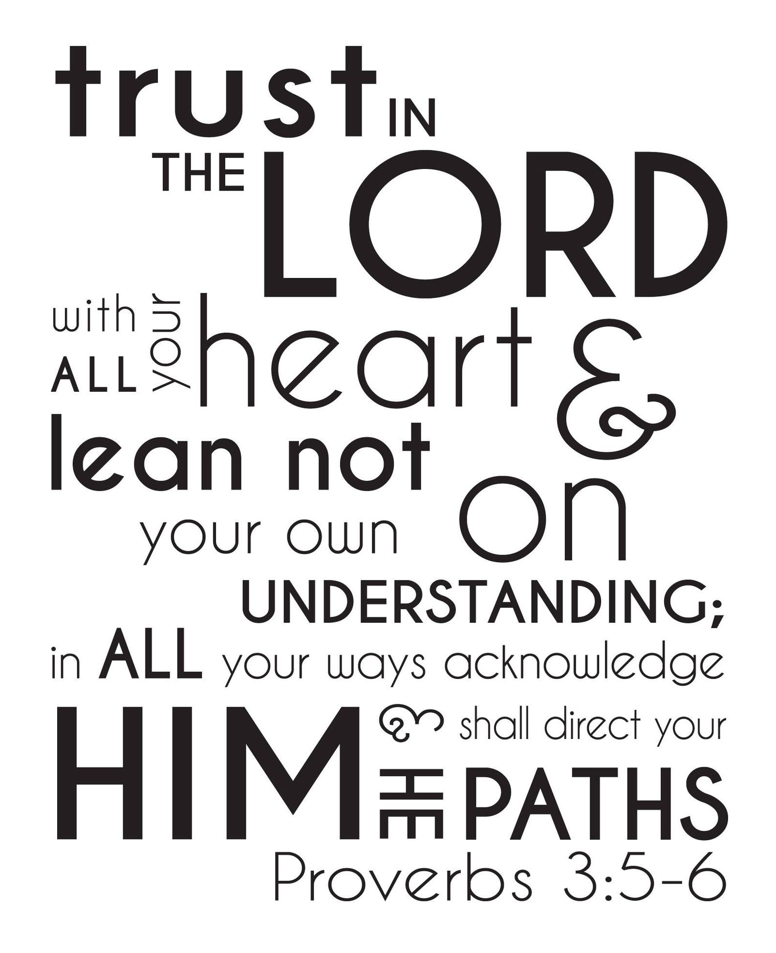 Vinyl Wall Art Decal Proverbs 3:5-6 trust in the | Etsy