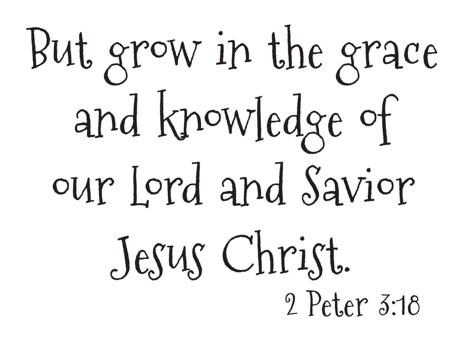 Vinyl Wall Decal 2 Peter 3:18 but Grow in the Grace | Etsy