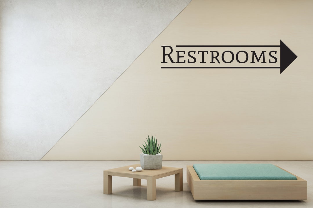 Vinyl Sign Decal | "restrooms" | Restroom Sign ~ Bathroom Sign - Etsy