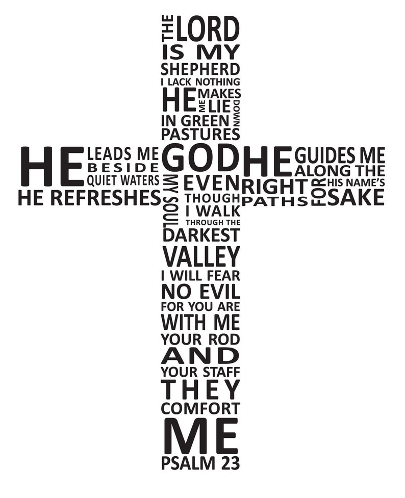 Vinyl Wall Word Art Decal Psalm 23 the Lord is My - Etsy
