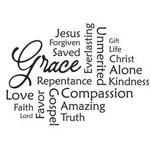 Vinyl Wall Art Decal | "grace" Word Cloud | Church ~ Home ~ Camp - Etsy