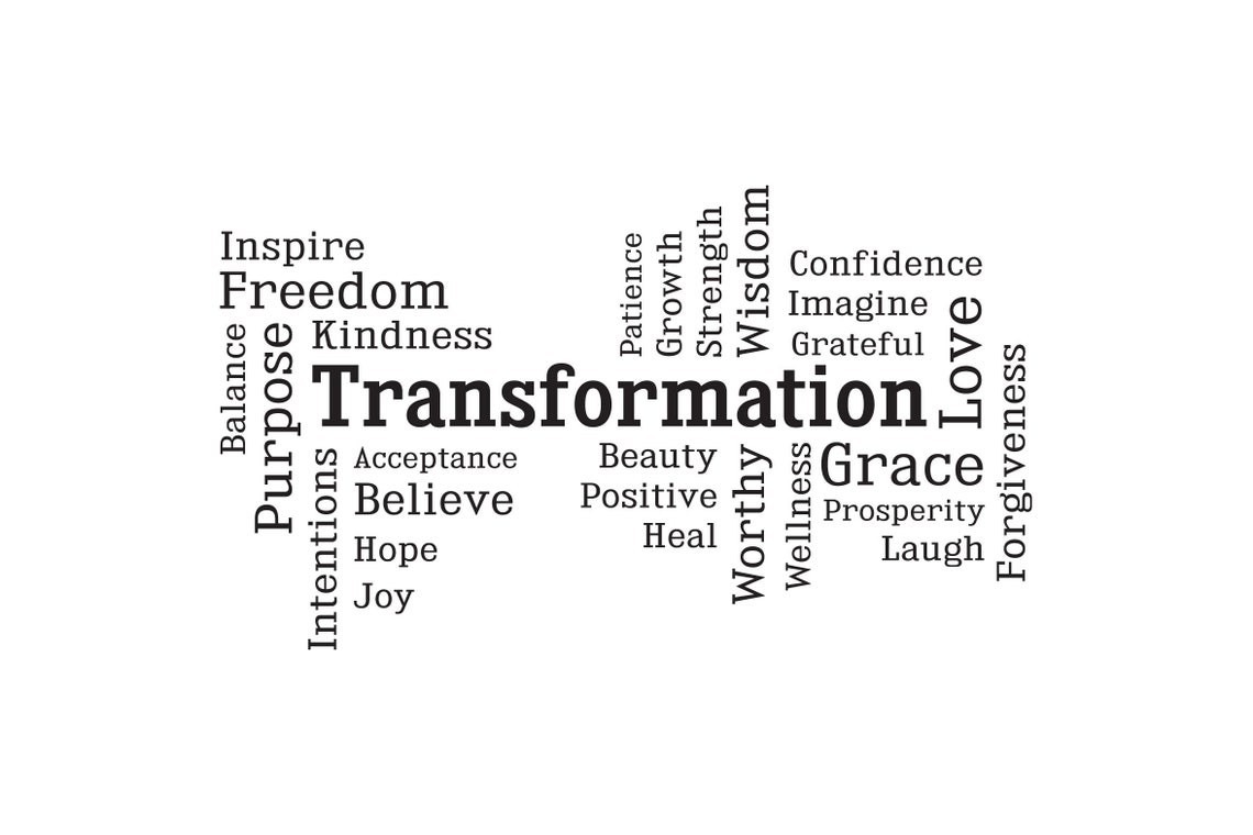 Vinyl Wall Art Decal Transformation Word Cloud Word - Etsy