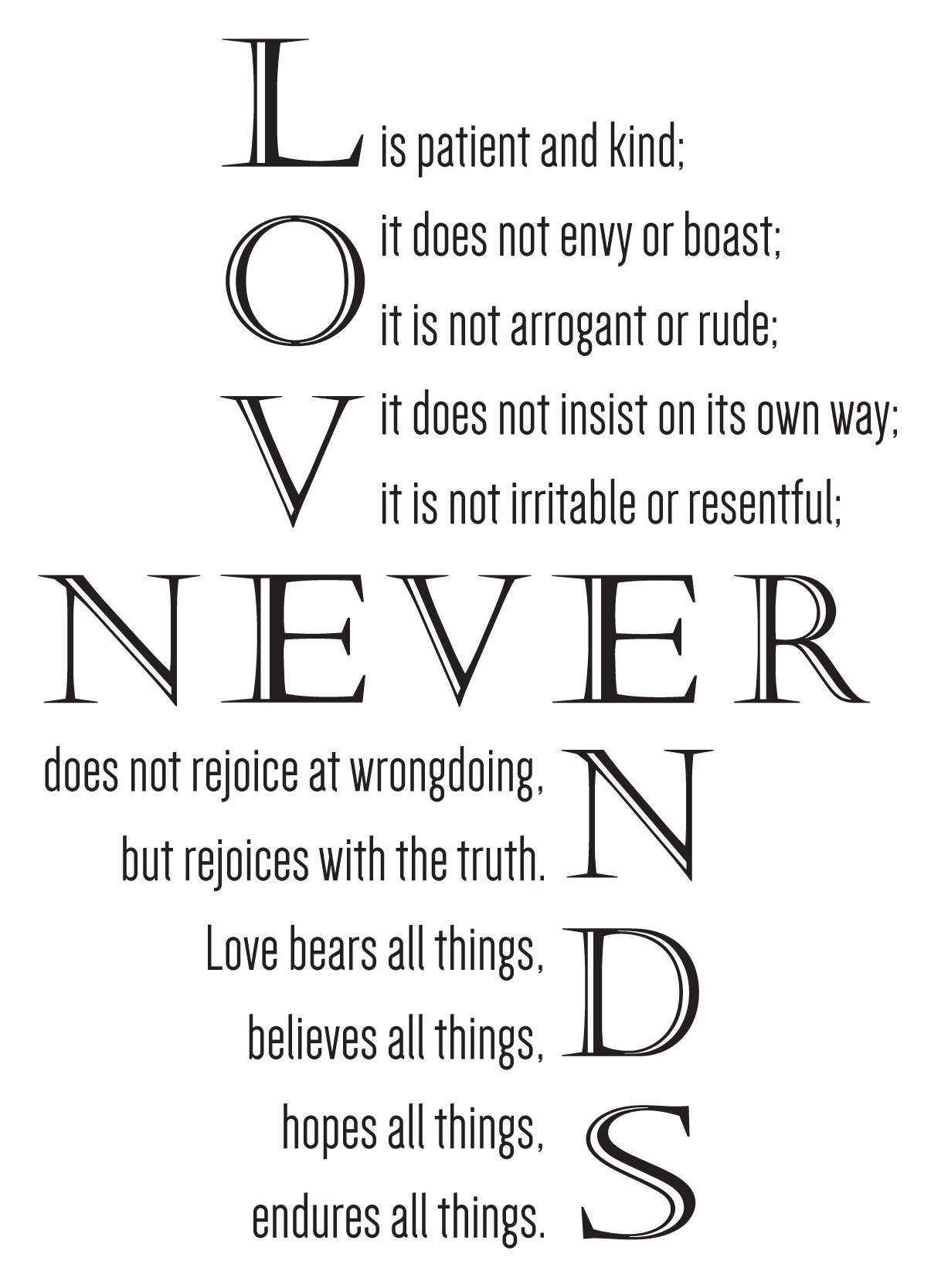 Vinyl Wall Decal 1 Corinthians 13:4-8 Love is | Etsy