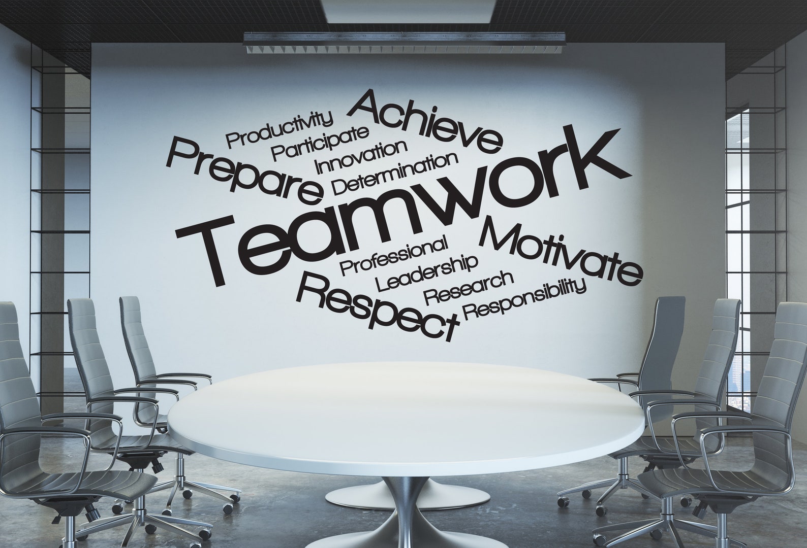 Vinyl Wall Art Decal Teamwork Workplace Word Cluster Cloud | Etsy