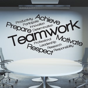 Vinyl Wall Art Decal| Teamwork |workplace Word Cluster Cloud Business ...