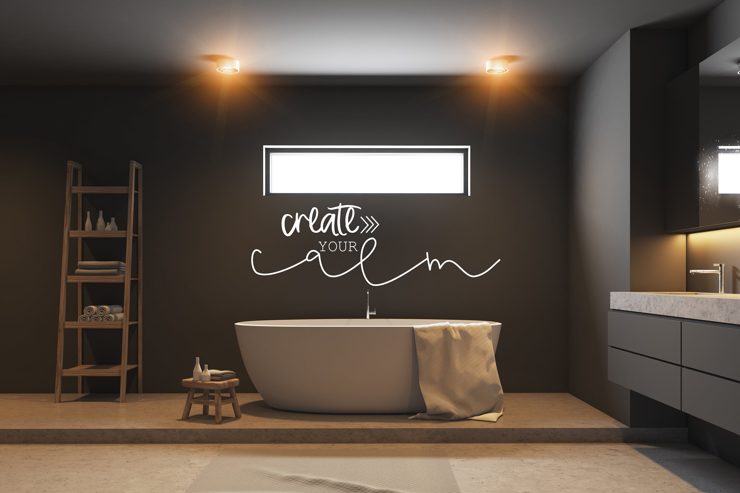 Vinyl Wall Art Decal | "create Your Calm" | Encouraging Motivational ...