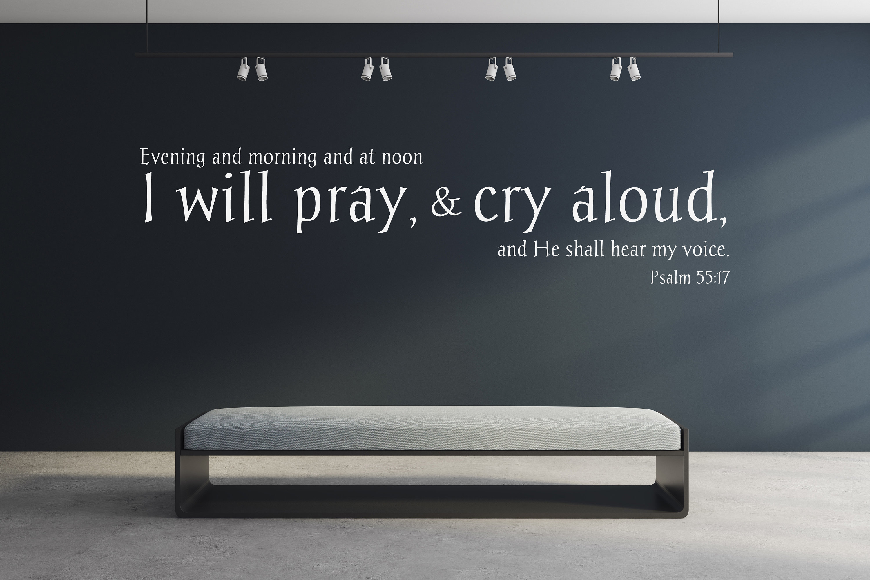 Vinyl Wall Decal | Psalm 55:17 | "evening and Morning and at Noon I ...