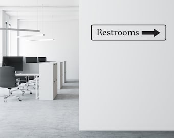 Restroom Arrow Sign - Etsy