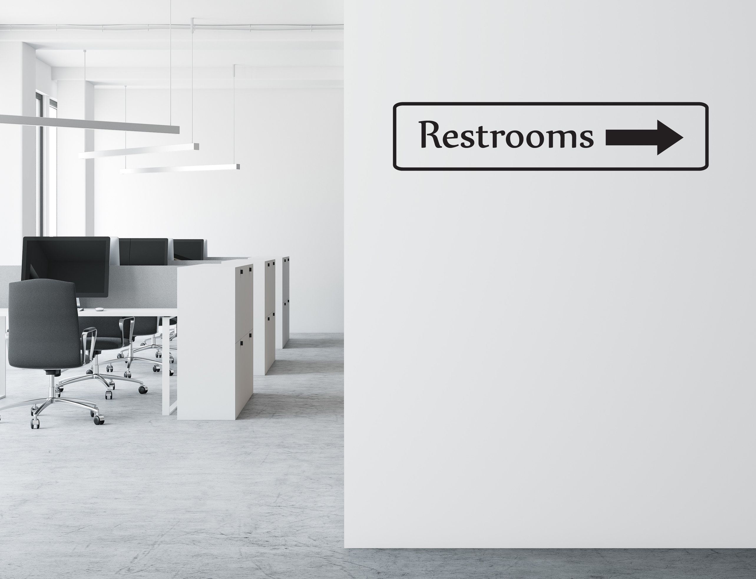 Vinyl Sign Decal | "restrooms" | Church Business Store Company ...