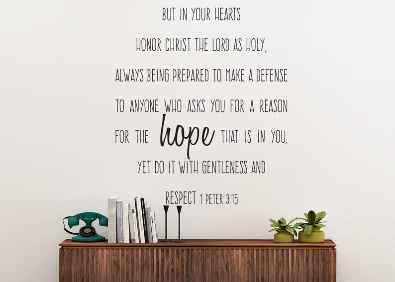 Vinyl Wall Decal 1 Peter 3:15 Be prepared to make a | Etsy