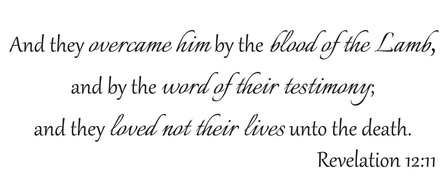 Vinyl Decal Revelation 12:11 And they overcame him | Etsy