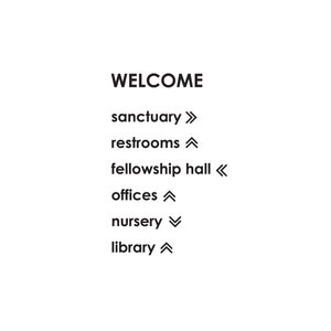 Vinyl Decal | "welcome + Directional Signs" | FULLY CUSTOMIZABLE | Door ...