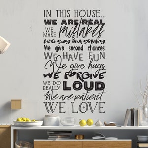 Vinyl Wall Art Decal | House Rules | "in This House We Are..." | Home ...