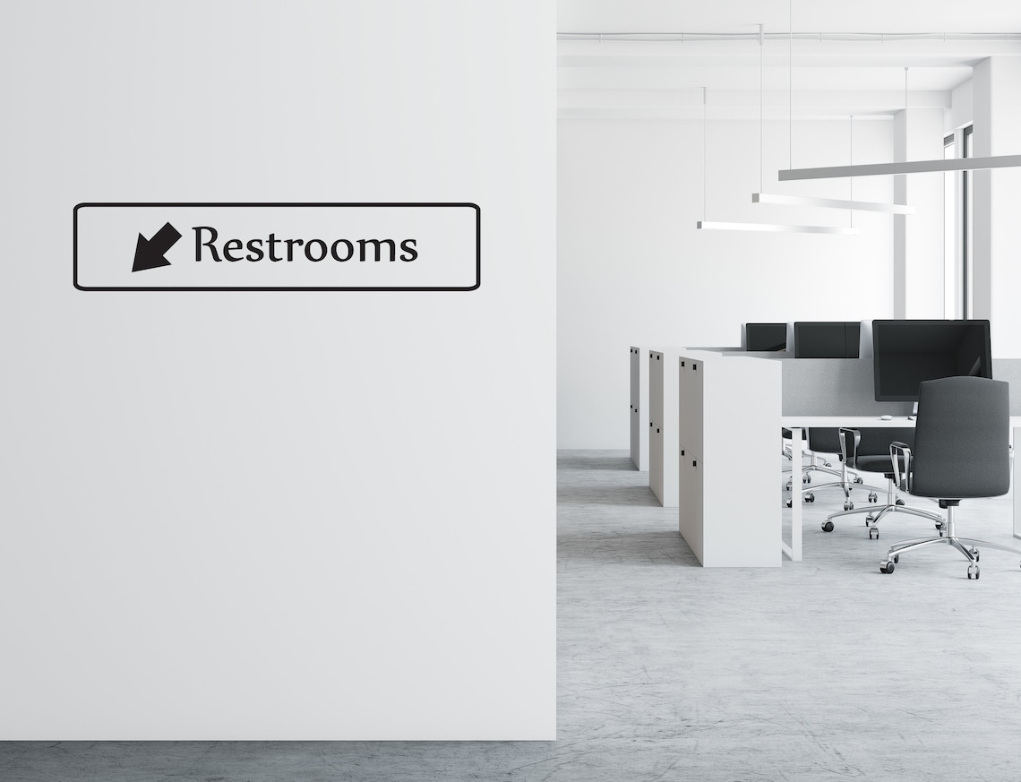 Vinyl Sign Decal | "restrooms" | Church Business Store Company ...