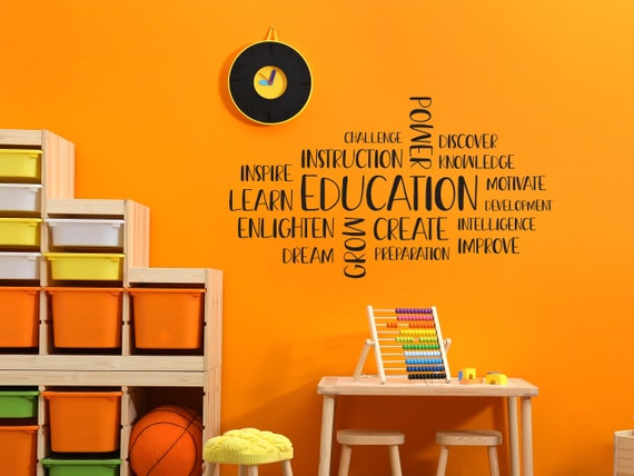 Vinyl Wall Art Decal Education Word Cloud Children Kids | Etsy