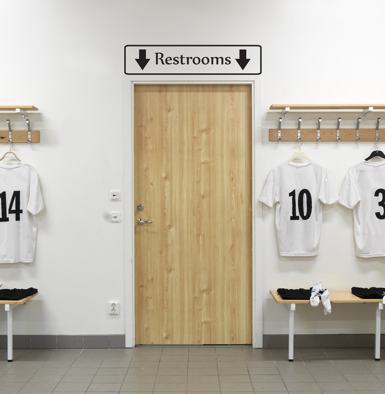 Vinyl Sign Decal | "restrooms" | Church Business Store Company ...