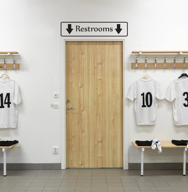 Vinyl Sign Decal restrooms Church Business | Etsy