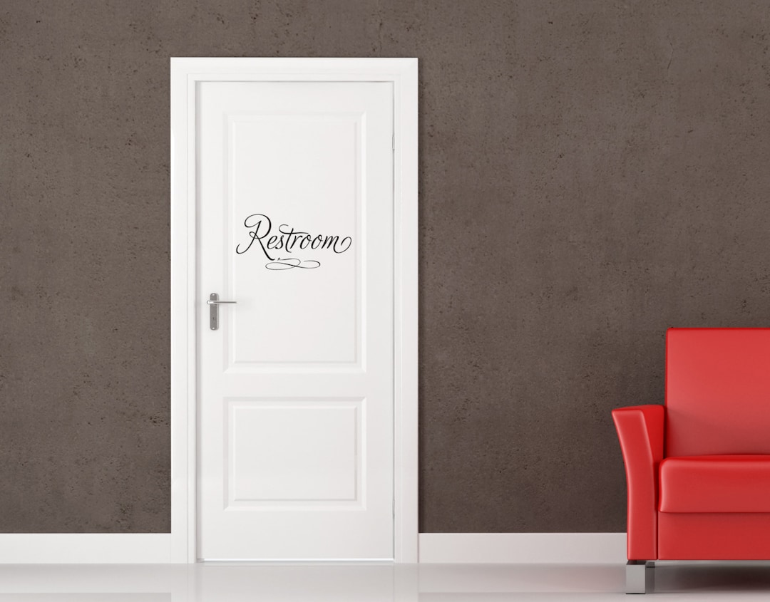 Vinyl Sign Decal | "restroom" | Restroom Sign ~ Bathroom Sign - Etsy
