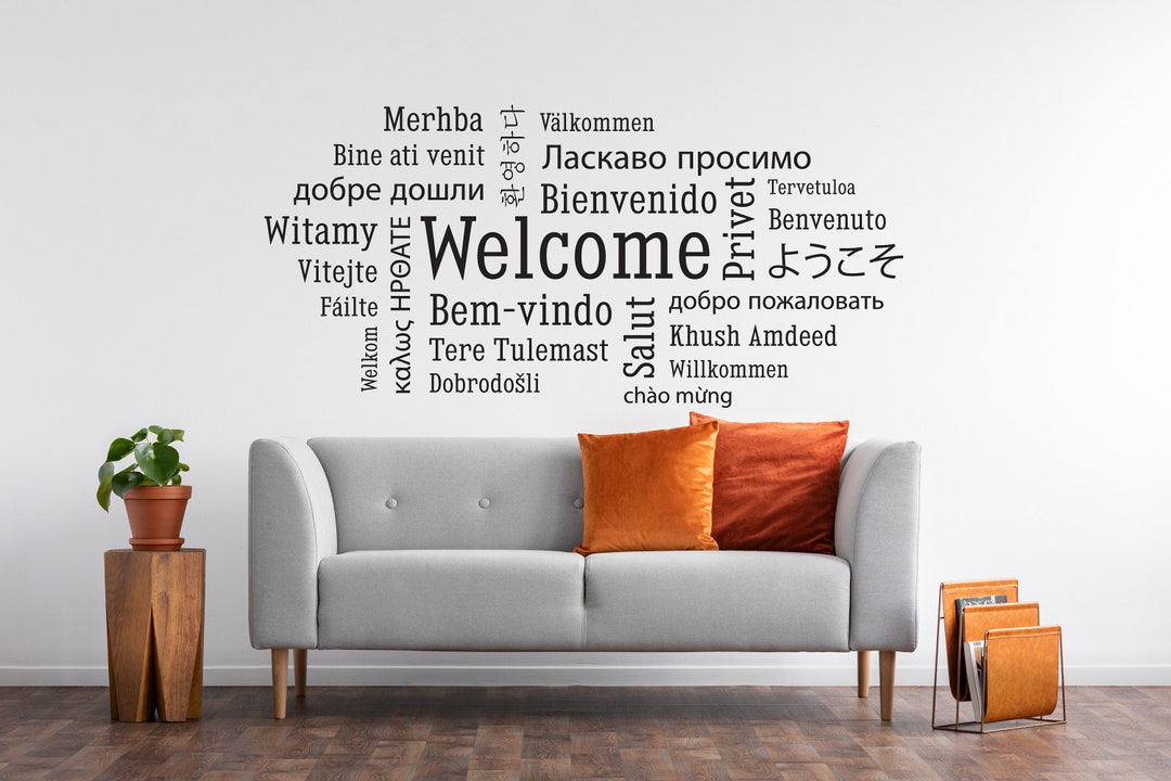 Vinyl Decal | "welcome" Word Cloud | Various Languages - Etsy