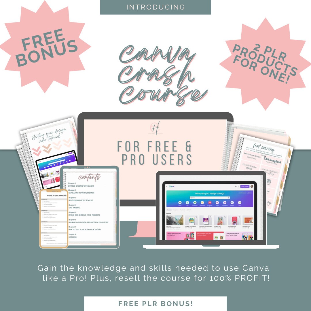 Canva Crash Course for Beginners, Instant Download PLR, Editable Canva ...