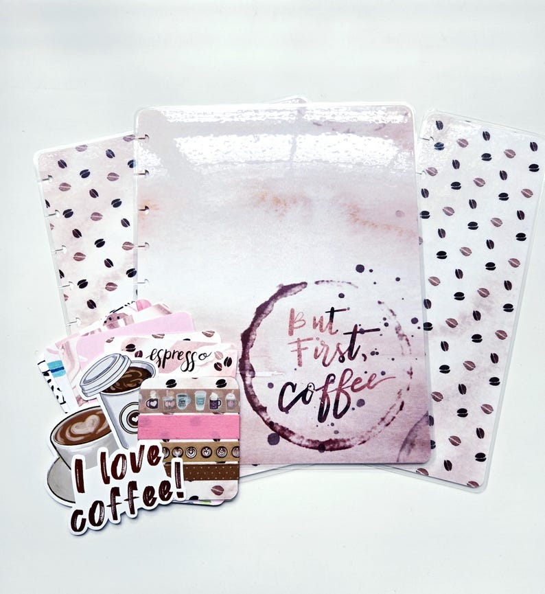 But First Coffee Planner Cover Dashboard Pagemarker Set HP A5 A6 Micro ...