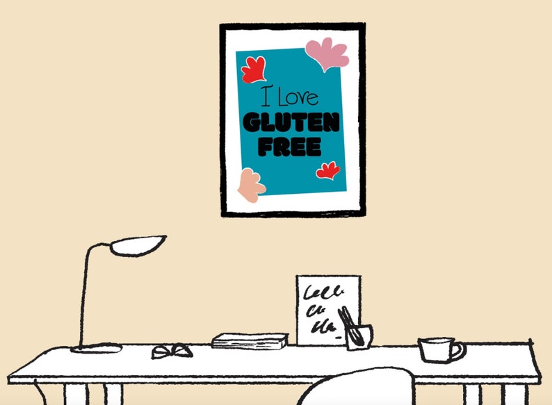 Downlodable Gluten Free, Celiac Poster, Gluten Free Zone, Allergy ...