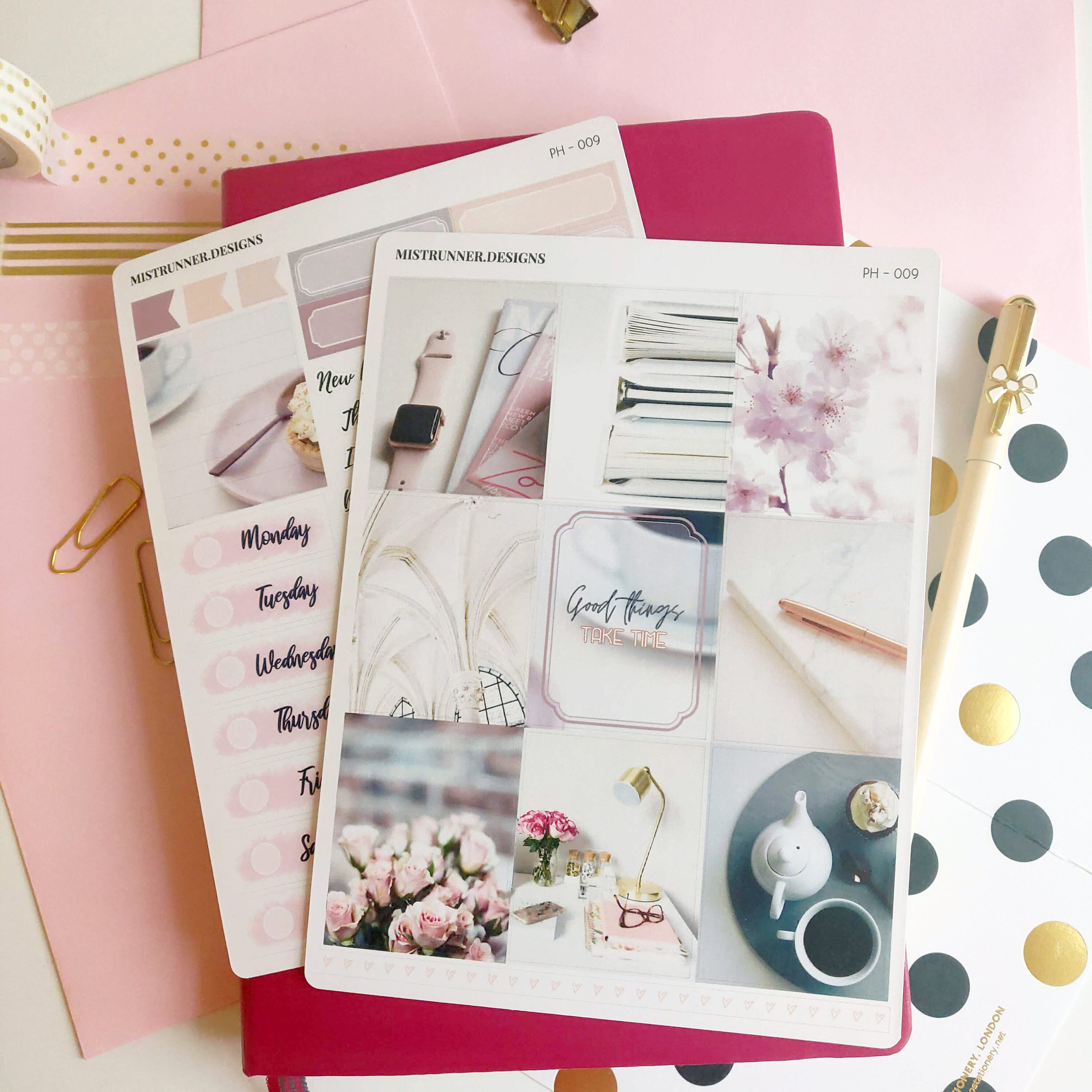 Pink Floral Photo Weekly Planner Sticker Kit - Etsy