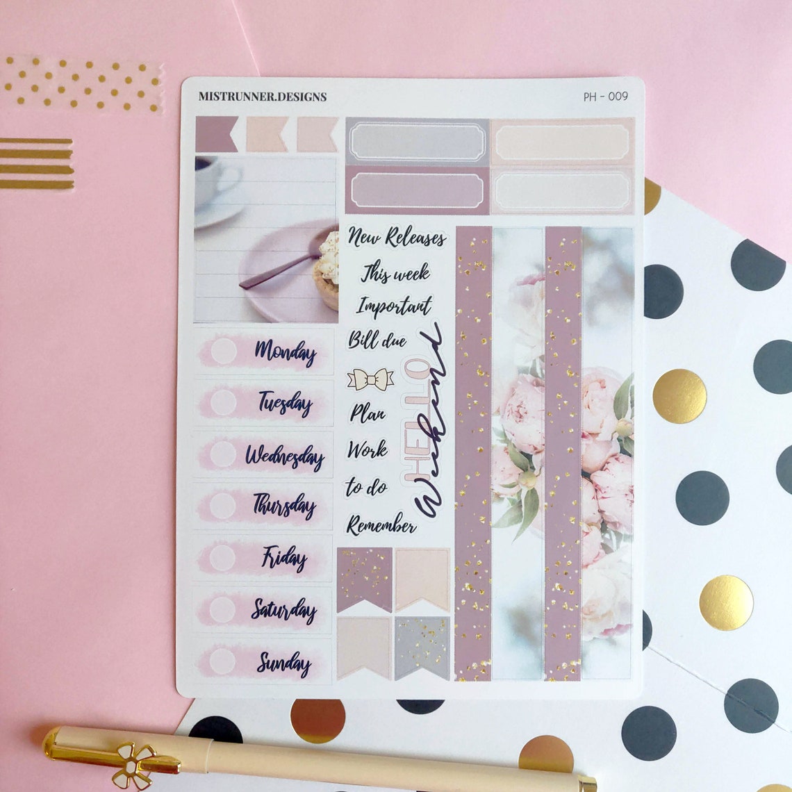 Pink Floral Photo Weekly Planner Sticker Kit - Etsy