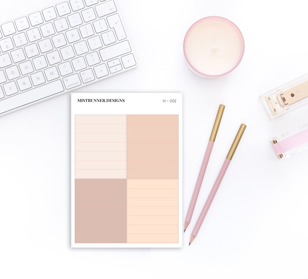 Sandy Pastel Color Header Planner Stickers - Etsy